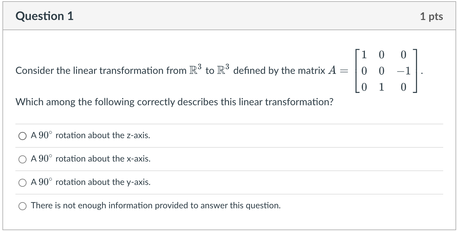 Solved Consider the linear transformation from R3 to R3 | Chegg.com