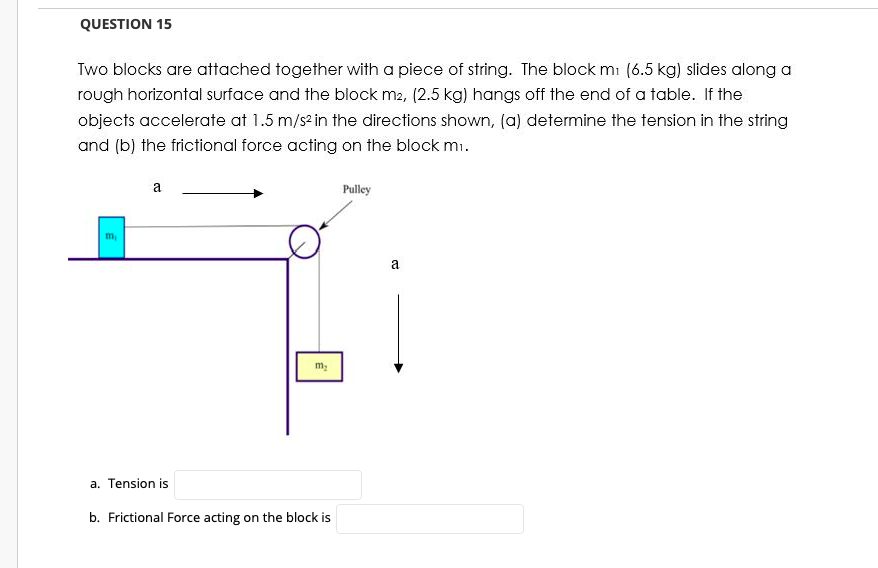 Solved QUESTION 15 Two blocks are attached together with a | Chegg.com