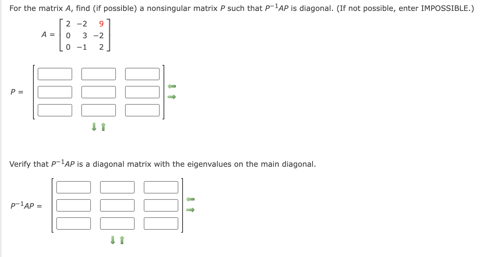 Solved For the matrix A, find (if possible) a nonsingular | Chegg.com