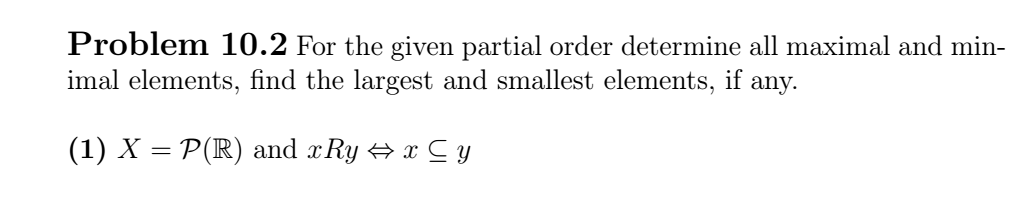 Solved Problem 10.2 For the given partial order determine | Chegg.com