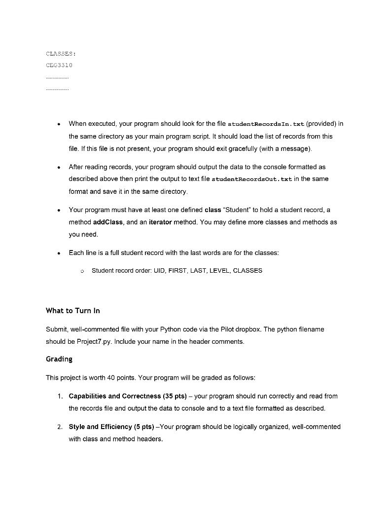 Solved 3180 - Comparafive Languages roject \#7 - Playing | Chegg.com