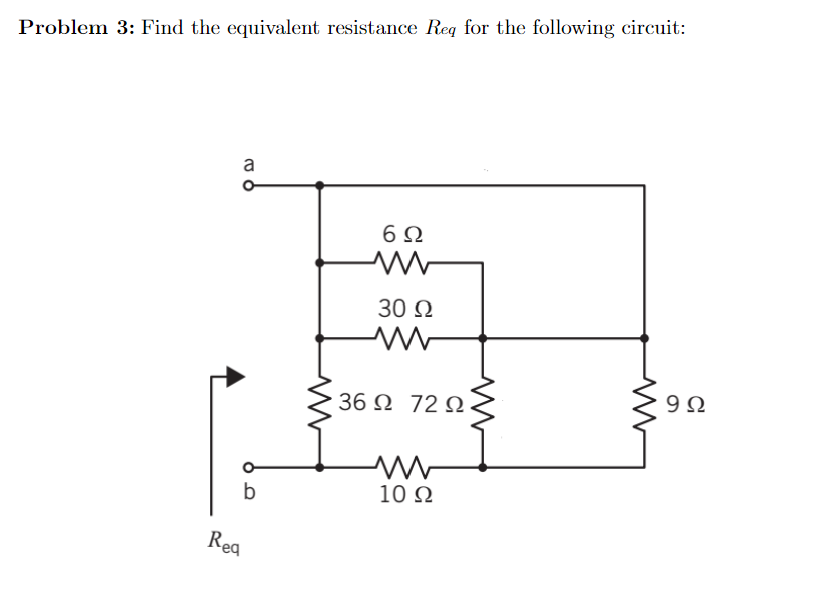 Solved Find the equivalent resistance Req for the following | Chegg.com