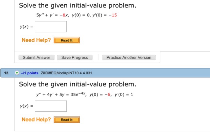 Solved Solve the given initial-value problem 5y" y" 8x, | Chegg.com