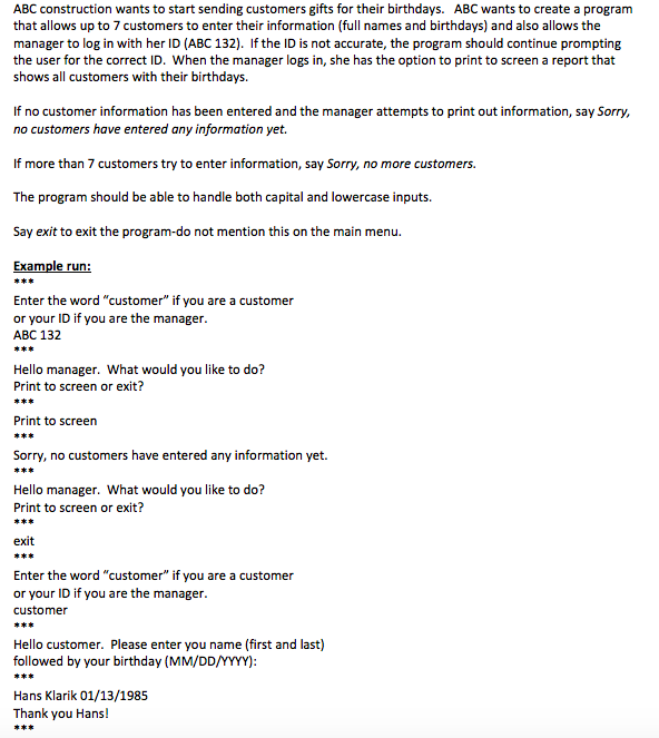 Solved ABC construction wants to start sending customers | Chegg.com