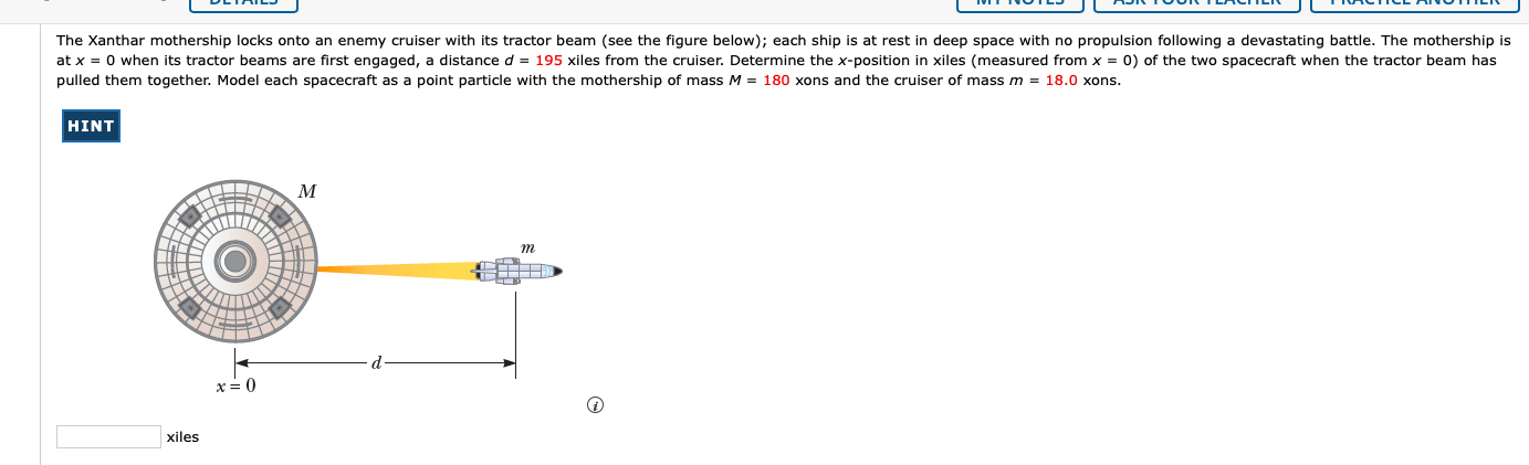 Solved The Xanthar mothership locks onto an enemy cruiser | Chegg.com
