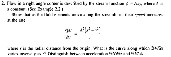 Solved 2. Flow in a right angle corner is described by the | Chegg.com