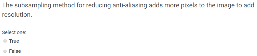 Solved The subsampling method for reducing anti-aliasing | Chegg.com