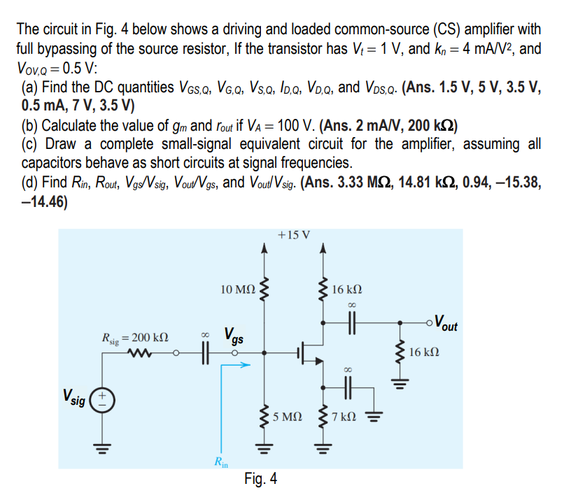 Solved The circuit in Fig. 4 below shows a driving and | Chegg.com