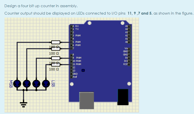 Solved Design a four bit up counter in assembly. Counter | Chegg.com