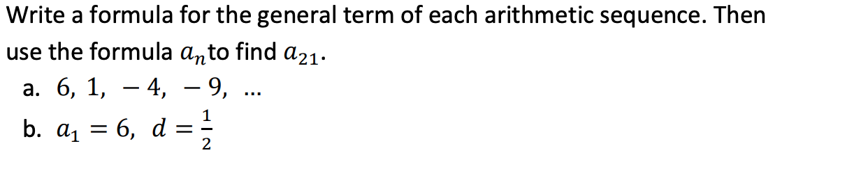 Solved Write a formula for the general term of each | Chegg.com