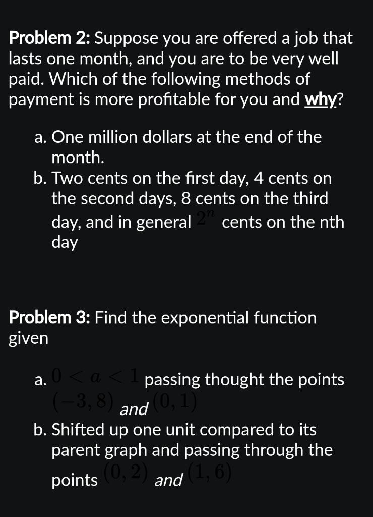 Solved Problem 2: Suppose you are offered a job that lasts | Chegg.com