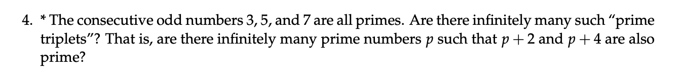Solved 4. * The consecutive odd numbers 3,5, and 7 are all | Chegg.com