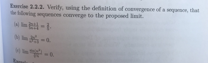 Solved Exercise 2.2.2. Verify, using the definition of | Chegg.com