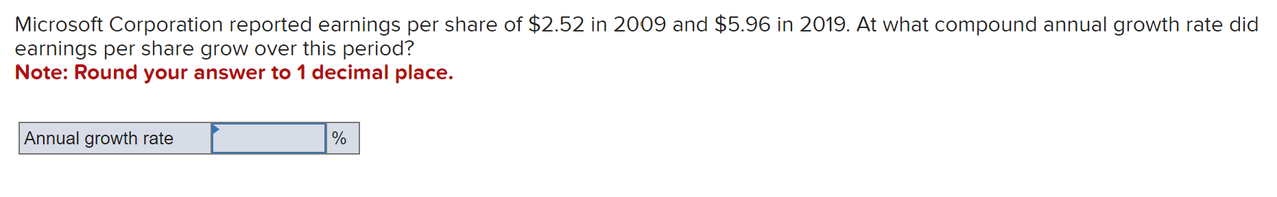Solved Microsoft Corporation reported earnings per share of | Chegg.com