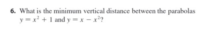 Solved 6. What is the minimum vertical distance between the | Chegg.com