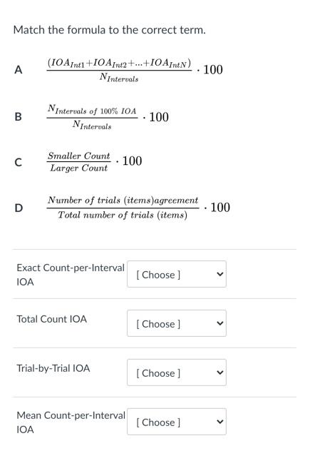 Solved Match the formula to the correct term. A (10 Aint1 | Chegg.com
