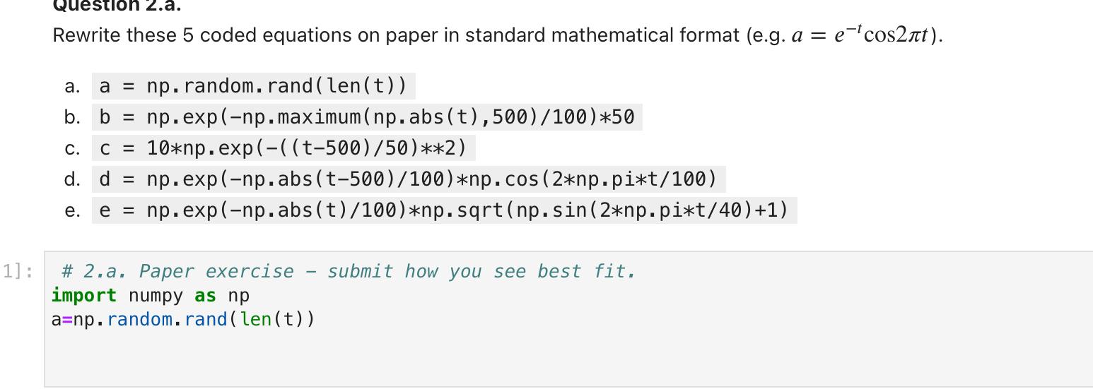 Solved Rewrite these 5 coded equations on paper in standard | Chegg.com