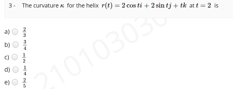 Solved 3- The curvature κ for the helix | Chegg.com