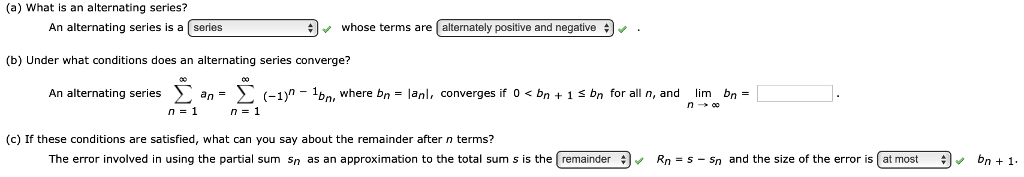 Solved (a) What is an alternating series? An alternating | Chegg.com