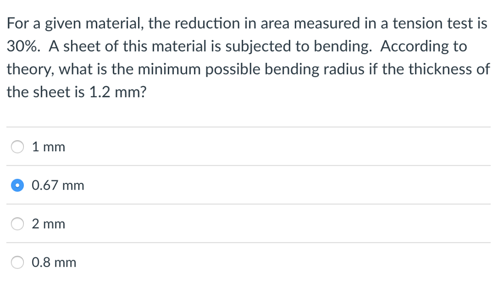 Solved For a given material, the reduction in area measured | Chegg.com