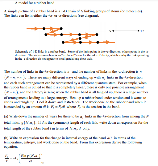 Solved A model for a rubber band A simple picture of a | Chegg.com