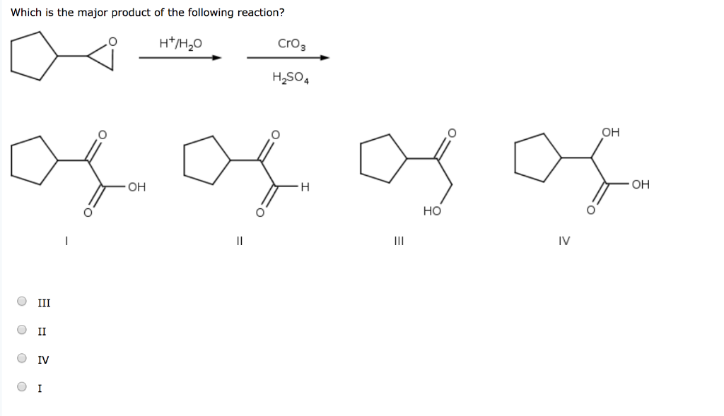 Solved Which is the major product of the following reaction? | Chegg.com