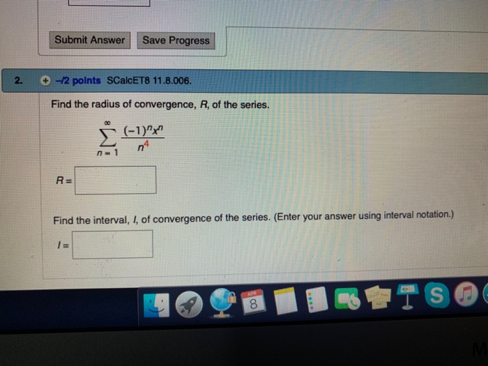 Solved Submit Answer Save Progress 2. 0-2 points SCalcET8 | Chegg.com