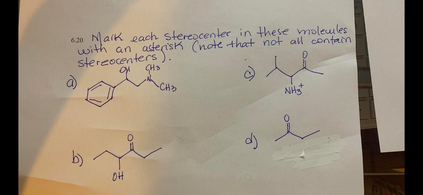 Solved Mark Each Chiral Center In The Following Molecules