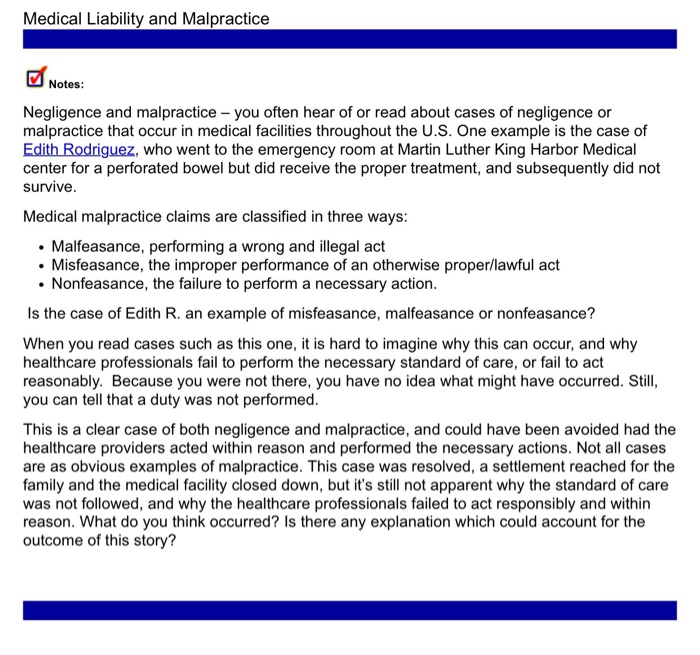 Read the case of Edith Rodriguez presented in this | Chegg.com