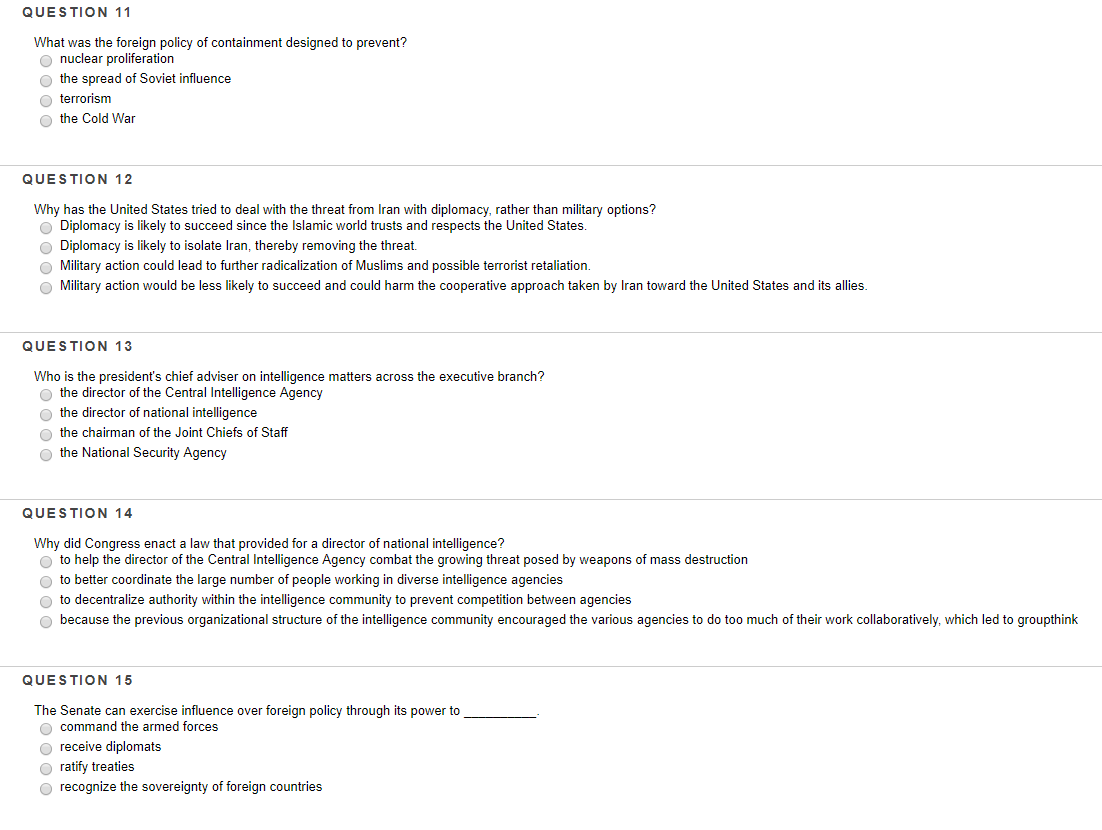 Solved QUESTION 11 What was the foreign policy of | Chegg.com