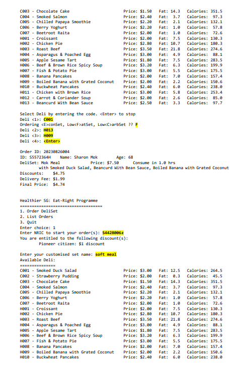 [Solved]: Code in Python Please. Enter choice: The nex