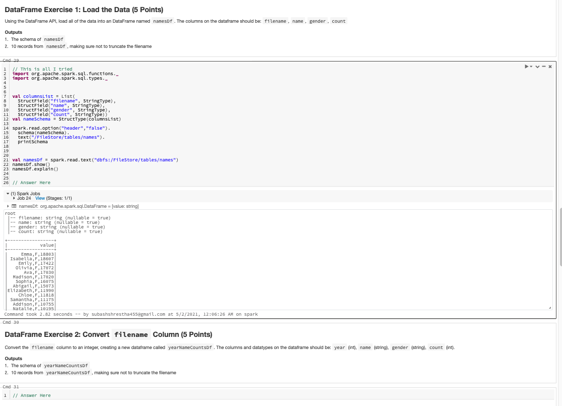 Solved This assignment id done using databricks. The data to | Chegg.com