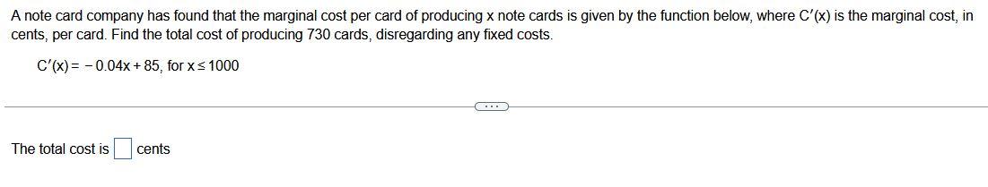 Solved A note card company has found that the marginal cost | Chegg.com