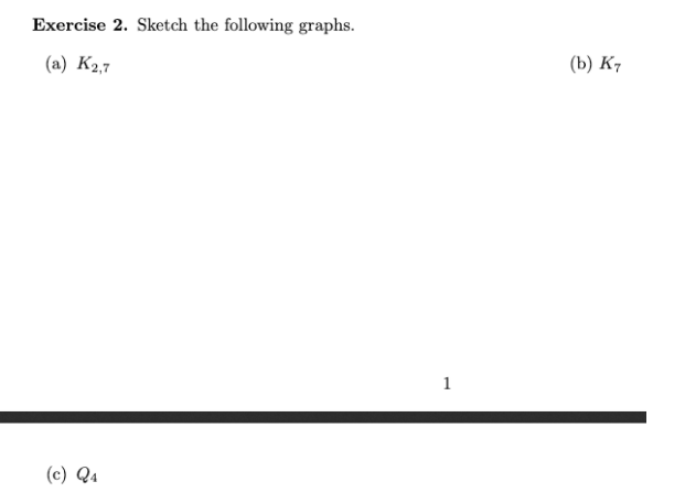 Solved Exercise 2. Sketch the following graphs. (a) K2,7 (b) | Chegg.com