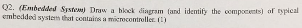Solved Q2. (E embedded system that contains a | Chegg.com