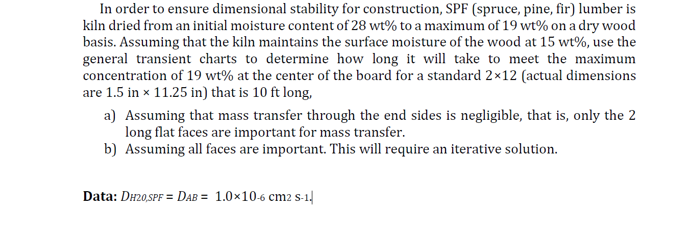 Solved In order to ensure dimensional stability for | Chegg.com