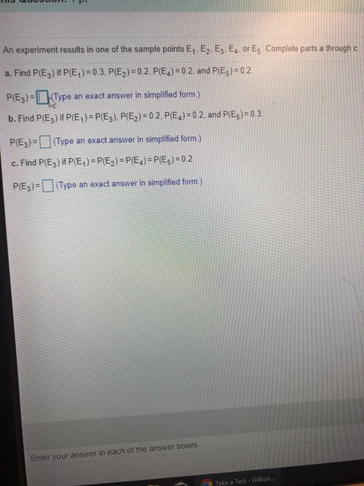 Solved An experiment results in one of the sample points E, | Chegg.com