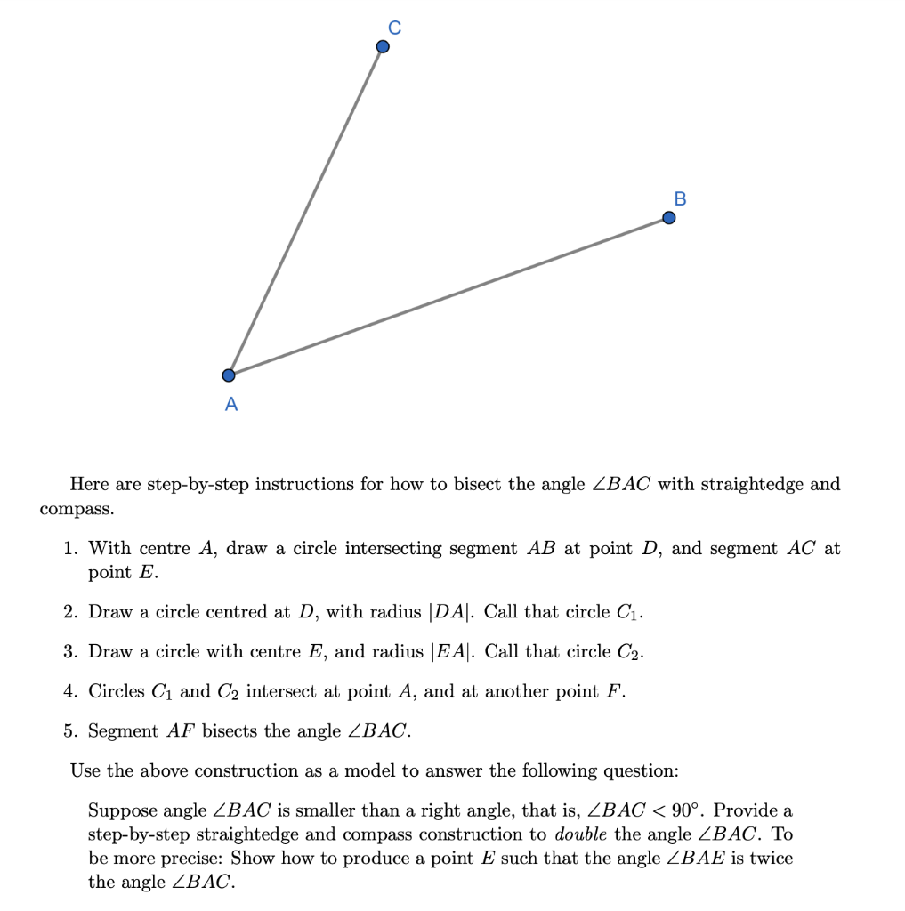 Solved Here are step-by-step instructions for how to bisect | Chegg.com