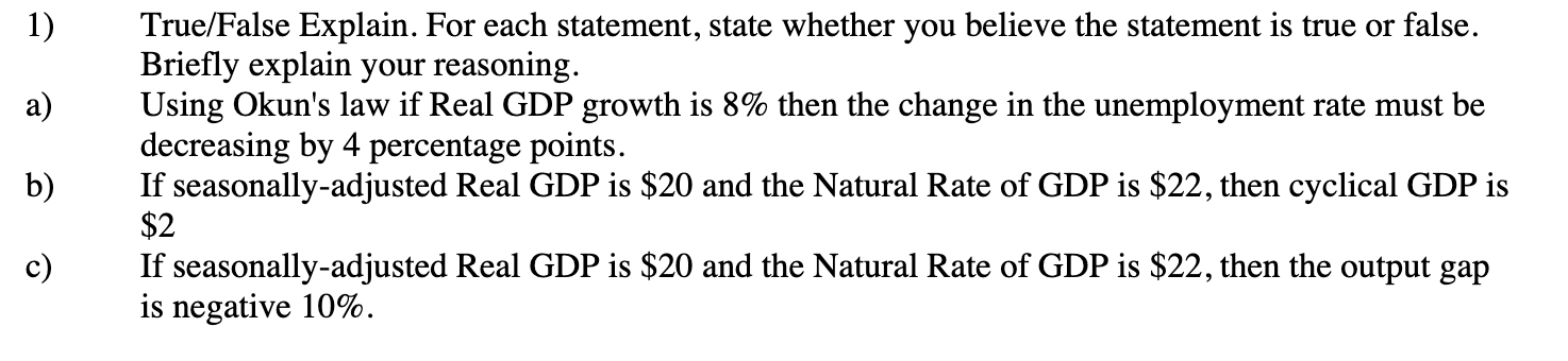 Solved True/False Explain. For each statement, state whether | Chegg.com