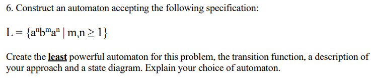 Solved 6. Construct an automaton accepting the following | Chegg.com