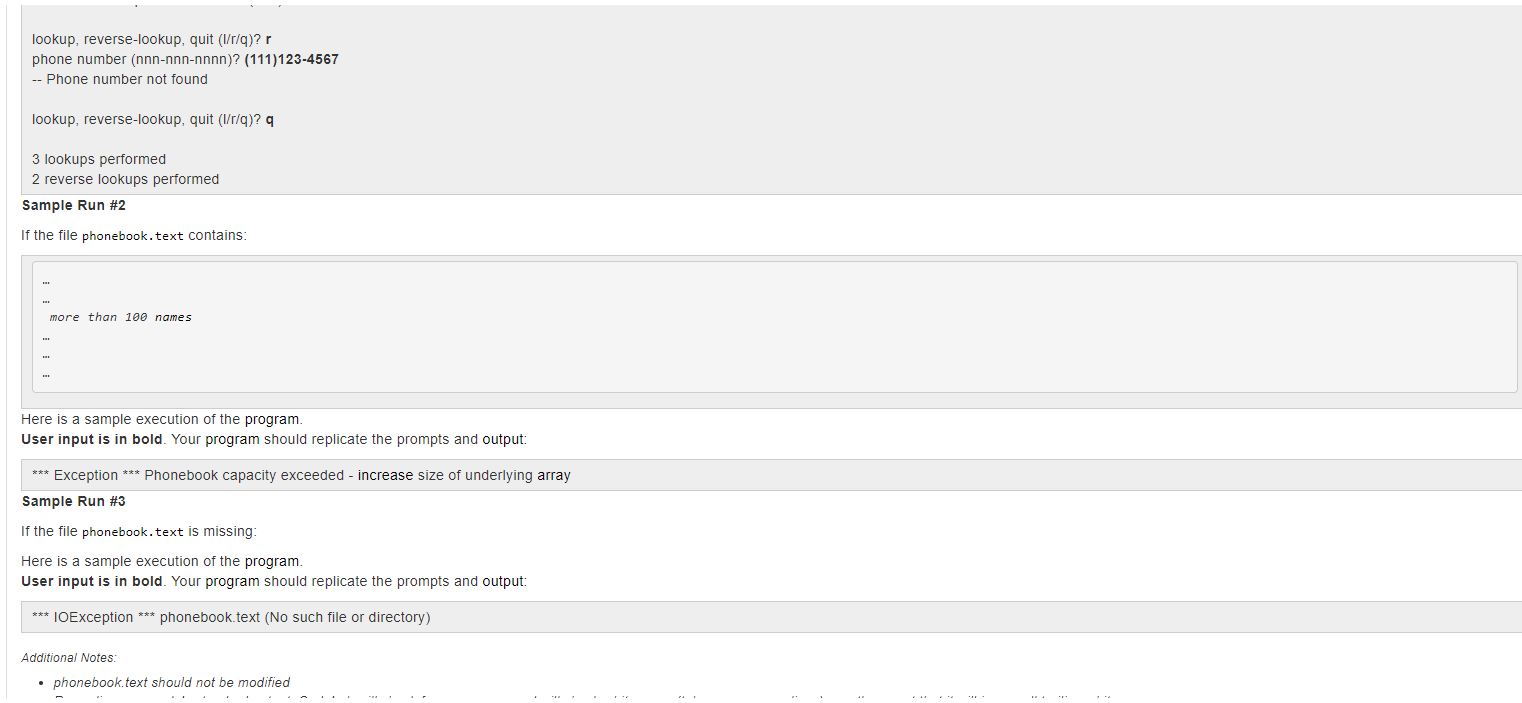 Solved You will write 2 classes: Phonebook and PhonebookApp | Chegg.com