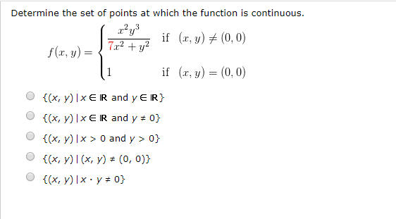 Solved Determine the set of points at which the function | Chegg.com