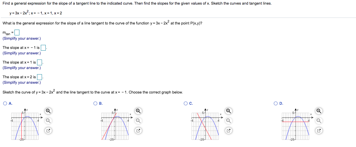 Solved Find a general expression for the slope of a tangent | Chegg.com