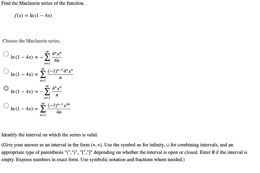Solved Find the Maclaurin series of the function. f(x) = ln | Chegg.com