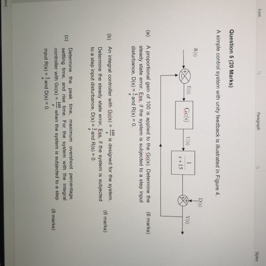 Solved Font Paragraph Styles Question 5 (20 Marks) A simple | Chegg.com
