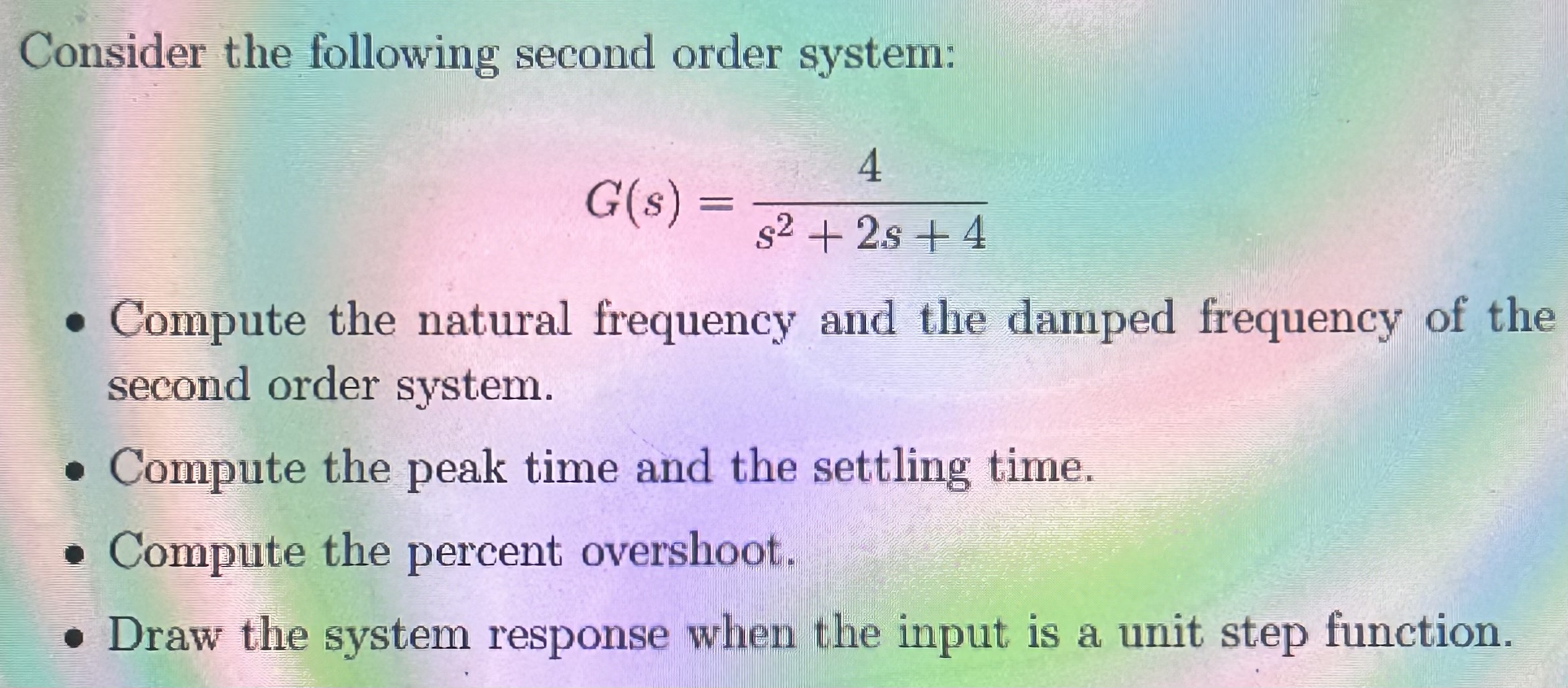 Solved Consider the following second order | Chegg.com