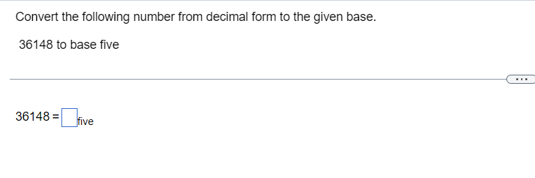 Solved Convert the following number from decimal form to the | Chegg.com