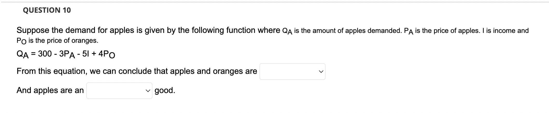 Solved Suppose the demand for apples is given by the | Chegg.com