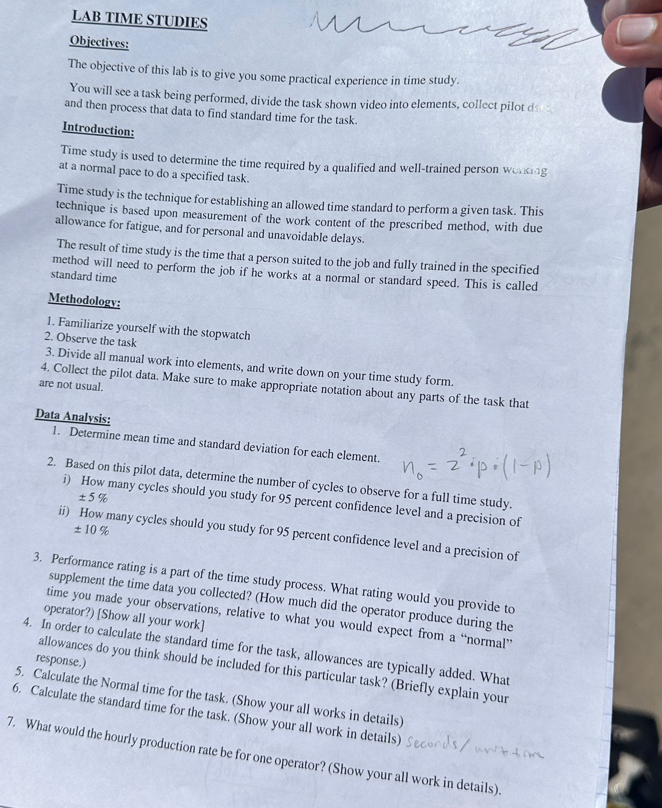 Solved LAB TIME STUDIESObiectives:The objective of this lab | Chegg.com