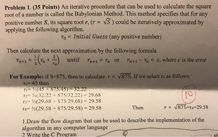 Solved An iterative procedure that can be used to calculate | Chegg.com